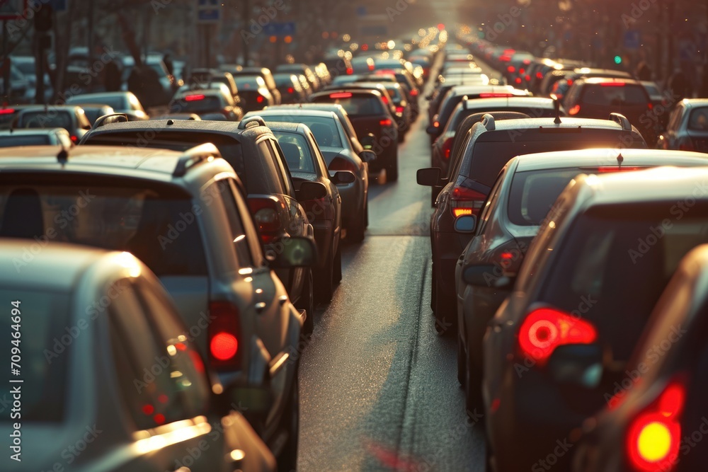 Traffic jam concept, group of many cars on highway Congestion and cars ...