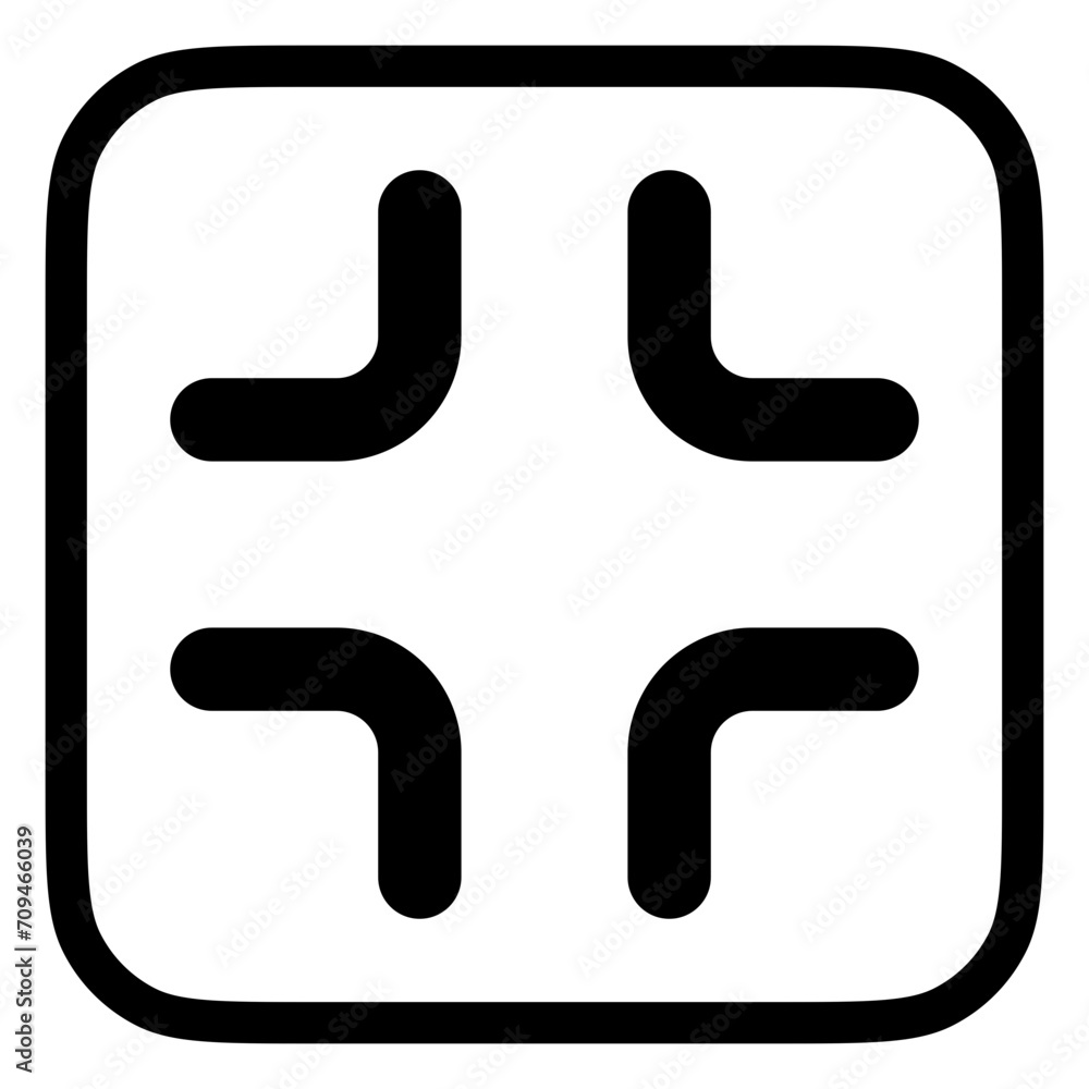 Editable vector exit fullscreen icon. Black, transparent white ...