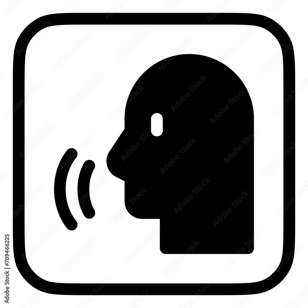 Vector person speaking, speech recognition, voice activation icon ...