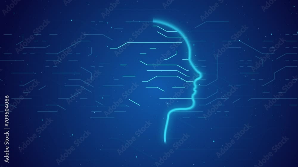 Circuit board ai human technology background animation Stock Video ...