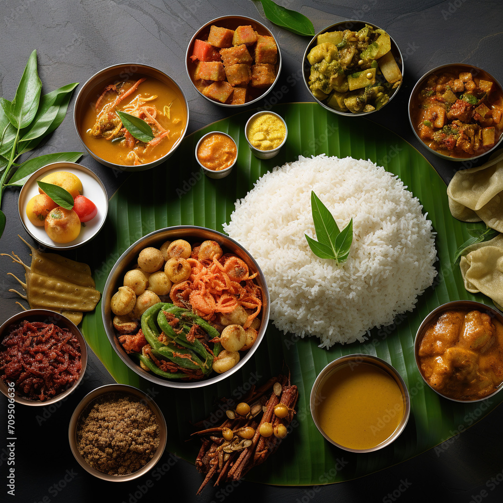 Kerala Sadya, a traditional feast from Kerala Stock Photo | Adobe Stock