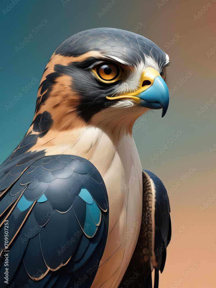 High-Quality 8K Render: Lanner Falcon Dramatic Portrait and Abstract ...