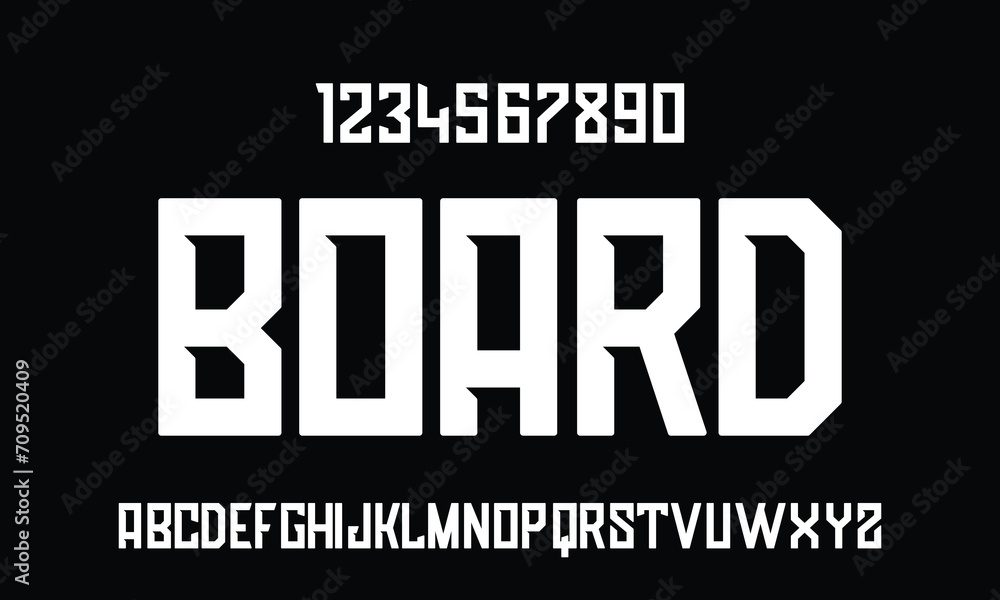 Vetor de Technical font, digital bright alphabet, trendy modern ...