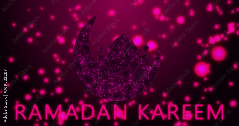 Vidéo Stock 4K Islamic Ramadan Background. Animated pink color letter ...
