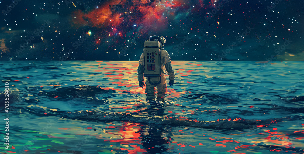 person in the water, person riding a horse in the rain, Spaceman and ...