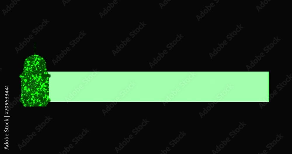 4K Islamic lower third in an alpha channel. Design a green-color shade ...