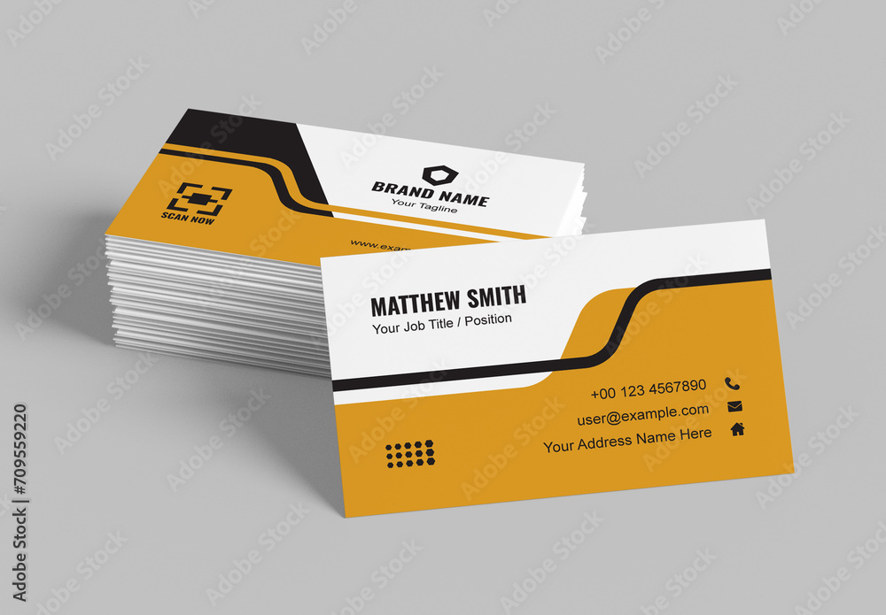 Clean Design Business Card Layout Stock Template | Adobe Stock