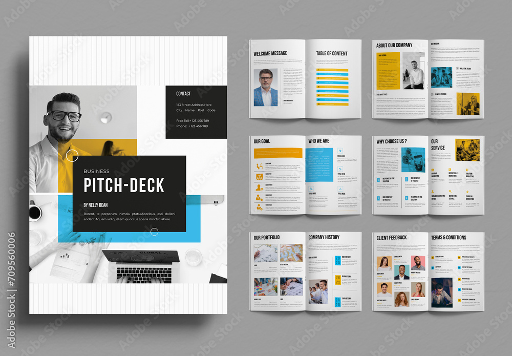 Pitch Deck Brochure Template Design Stock Template | Adobe Stock