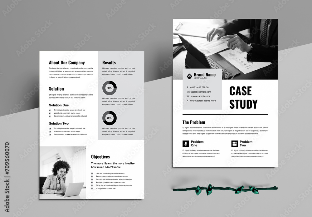 Project Case Study Template Layout Stock Template | Adobe Stock