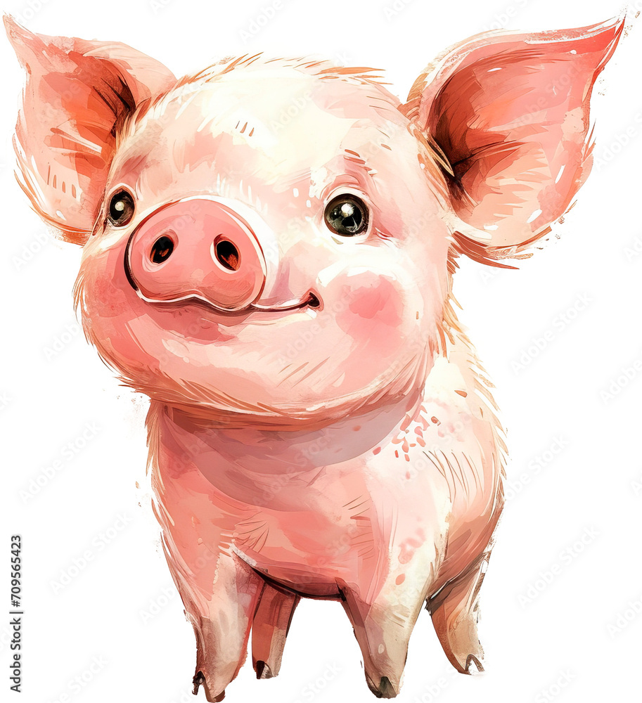 Cute pig illustration isolated on transparent background. PNG. PSD ...