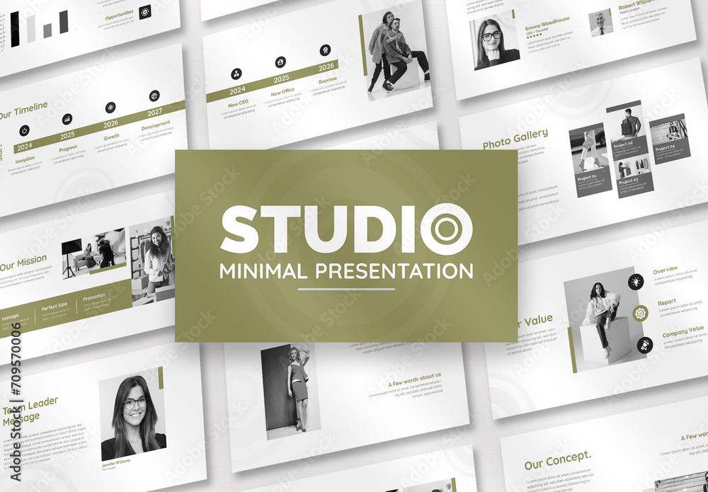 Studio Minimal Presentation Design Template Stock Template | Adobe Stock