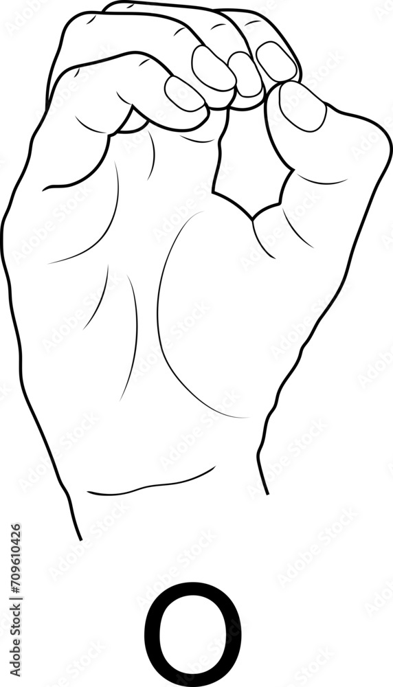 O letters ASL American Sign letters Language Alphabet SVG Alphabet for ...