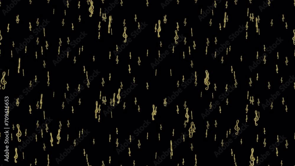 Clef Music Loop Tile Falling with alpha. This 3d animation of Music ...
