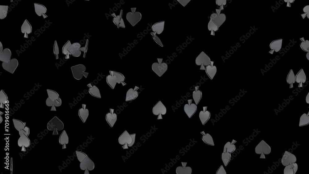 Spades Poker Playing Cards loop tile Symbol Swirl with alpha. This 3d ...