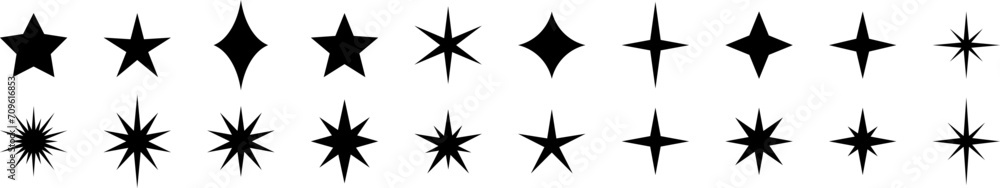 Star shapes, vector clip art starburst element set isolated Stock ...