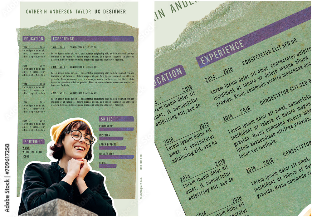 Resume Collage Original Paper Stock Template | Adobe Stock