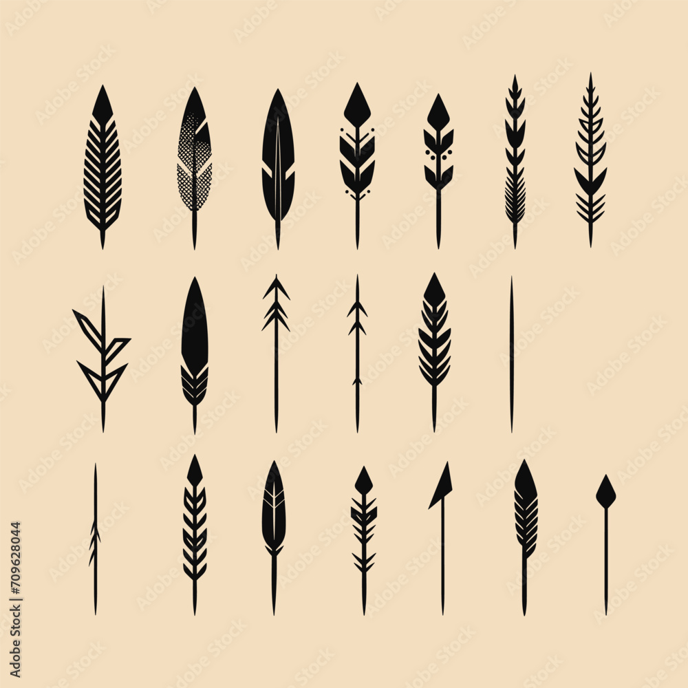 arrow set Clipart icon silhouette Stock Vector | Adobe Stock