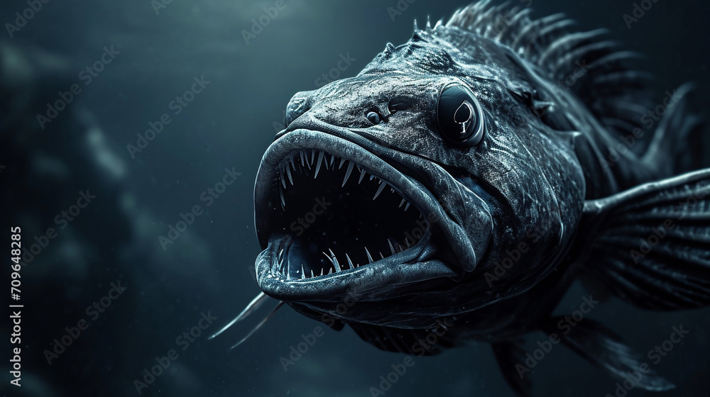 Mariana Trench, scary fish with jaws. Stock Photo | Adobe Stock
