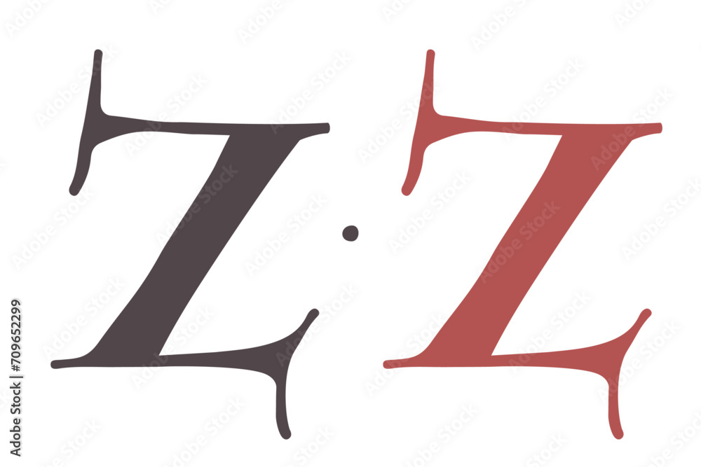 Letter Z Carolingian Majuscule. Old Romanesque font from 13th century ...