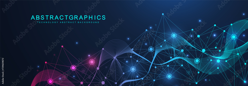 AI technology abstract background. AI generative art creative banner ...
