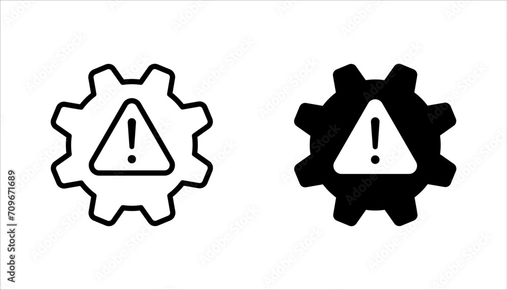 thin line failure icon set with broken operational process. concept of ...