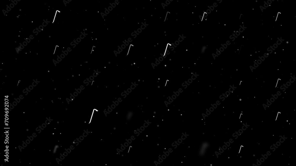 Vidéo Stock Template animation of evenly spaced crowbar symbols of ...