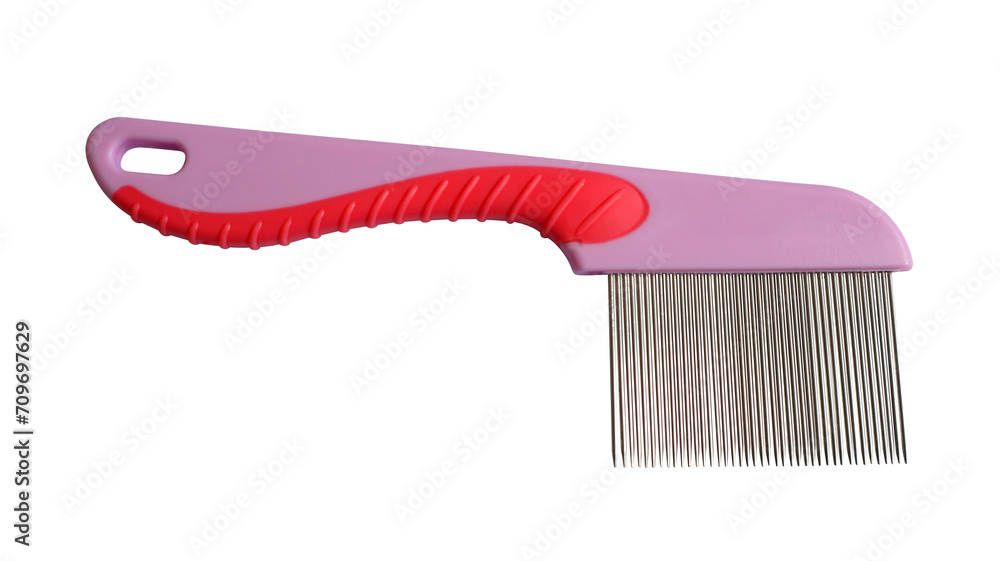 Fine teeth comb with rubber handle for catching ticks and flea in human ...