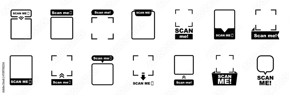 QR codes for smartphone. QR code with inscription scan me with ...