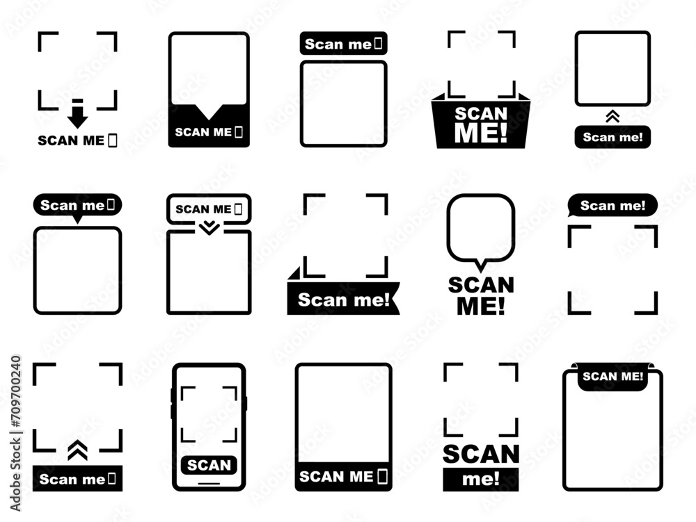 QR codes for smartphone. QR code with inscription scan me with ...