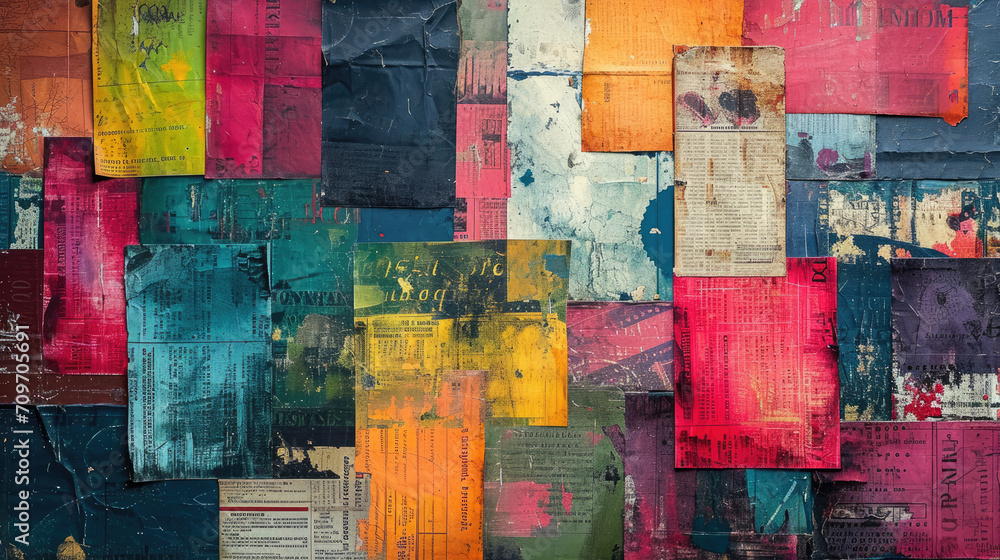 Newspaper Magazine Collage Background Texture Stock Illustration ...