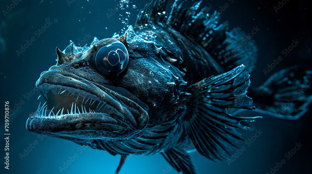 Mariana Trench, scary fish with jaws. Stock Photo | Adobe Stock