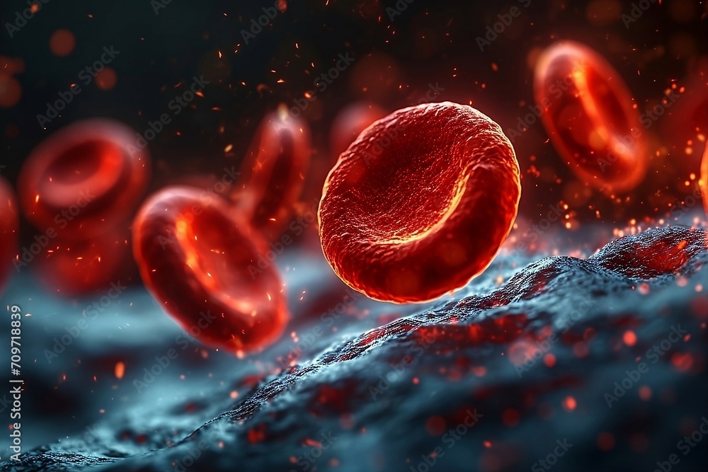 red blood cells, An impactful medical banner featuring a microscopic ...