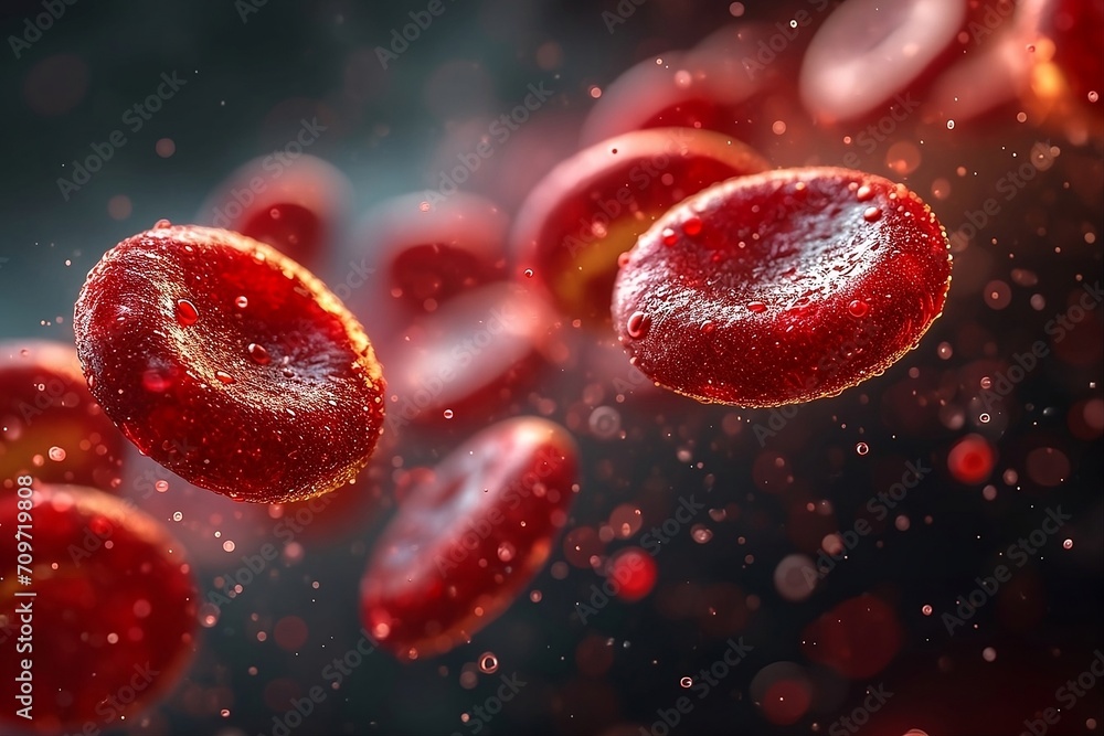 red blood cells, An impactful medical banner featuring a microscopic ...