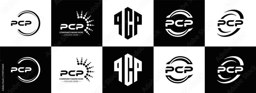 PCP logo. P C P design. White PCP letter. PCP, P C P letter logo design ...