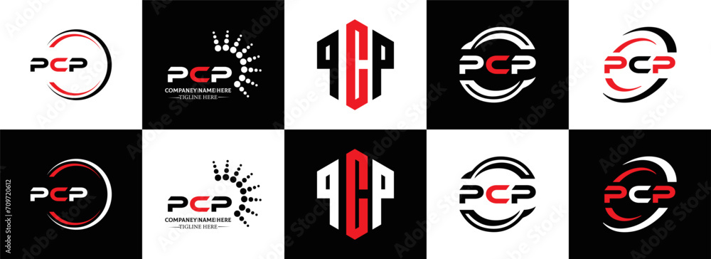 PCP logo. P C P design. White PCP letter. PCP, P C P letter logo design ...