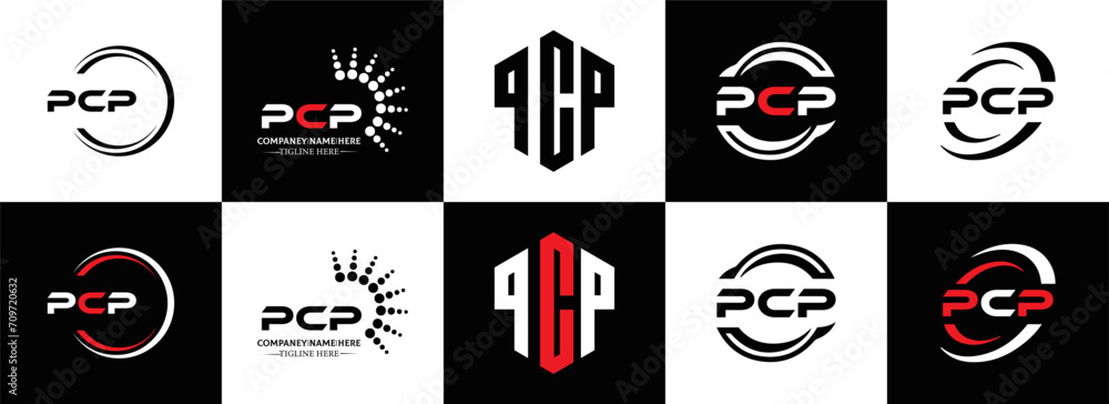 PCP logo. P C P design. White PCP letter. PCP, P C P letter logo design ...