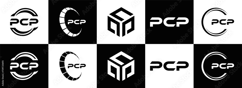 PCP logo. P C P design. White PCP letter. PCP, P C P letter logo design ...