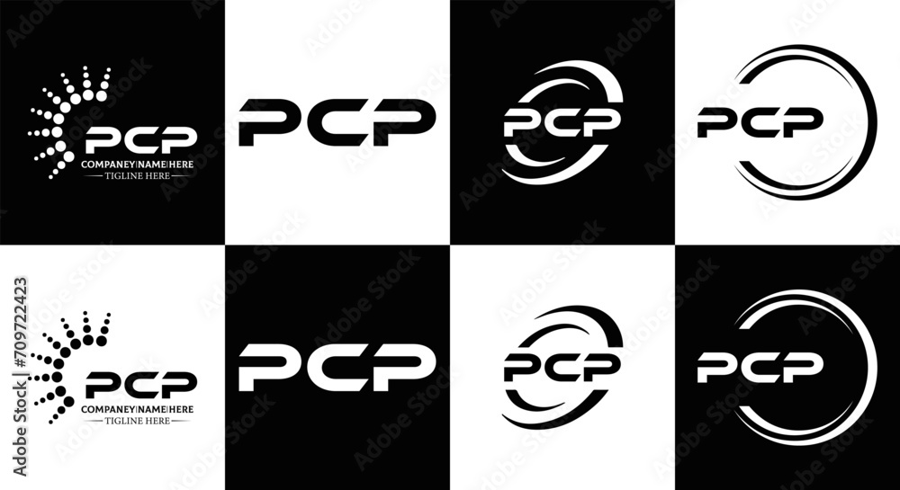 PCP logo. P C P design. White PCP letter. PCP, P C P letter logo design ...