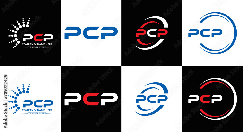 PCP logo. P C P design. White PCP letter. PCP, P C P letter logo design ...