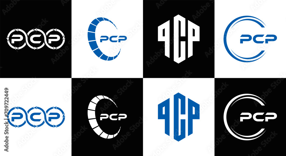 PCP logo. P C P design. White PCP letter. PCP, P C P letter logo design ...