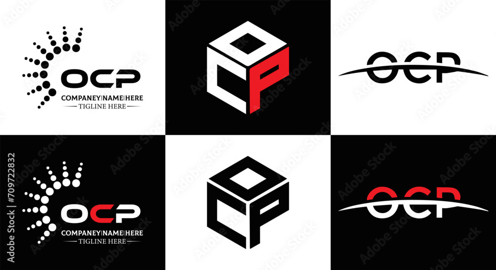 OCP logo. O C P design. White OCP letter. OCP, O C P letter logo design ...