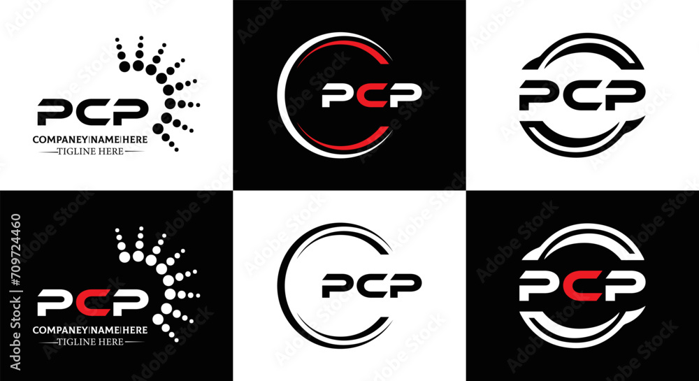 PCP logo. P C P design. White PCP letter. PCP, P C P letter logo design ...