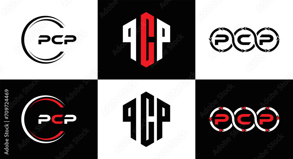 PCP logo. P C P design. White PCP letter. PCP, P C P letter logo design ...