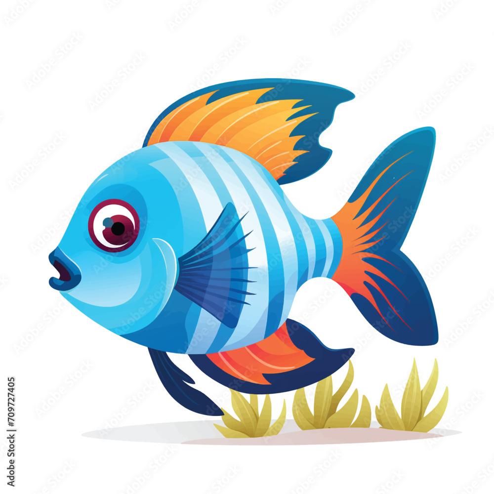 Multicolored fish orange fish eel color manta ray illustration black ...