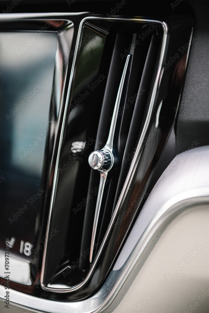 Deflector. Air conditioner closeup. Car ventilation system. Automotive ...