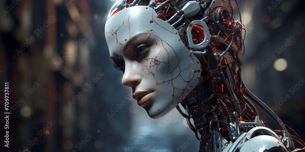 futuristic cyborg portrait of a robotic skeleton,Futuristic Cyborg ...