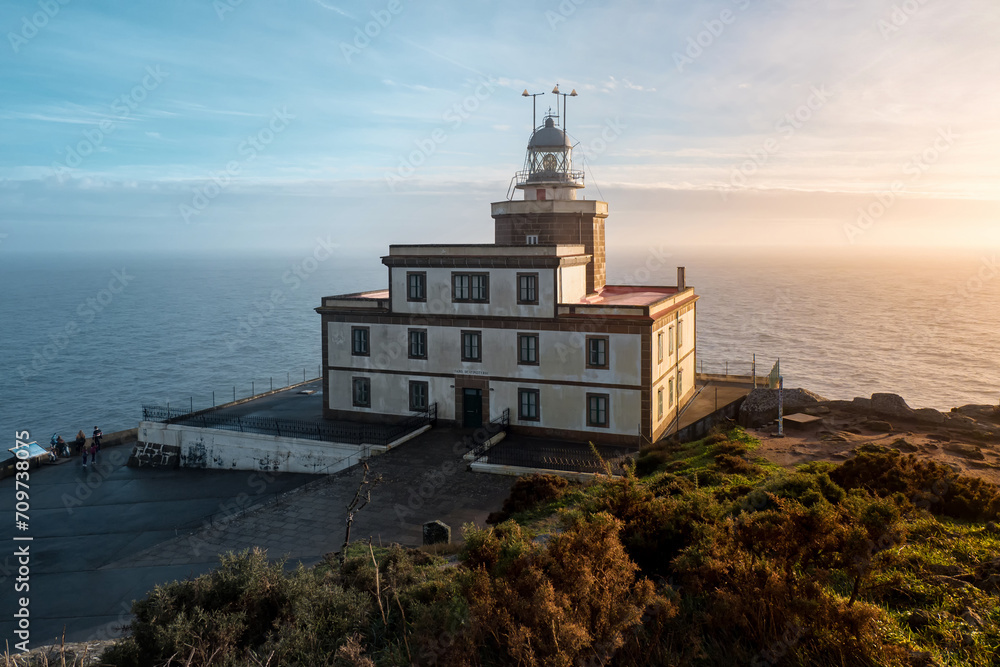 Finisterre Cape Lighthouse, Costa da Morte, Galicia, Spain. One of the ...