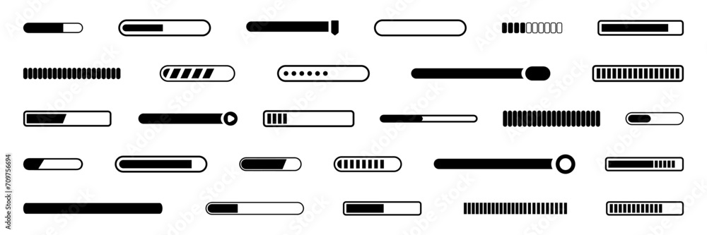 Loading Or Update Bar Element Collection Set Of Loading Bar Progress Loading Bar Progress