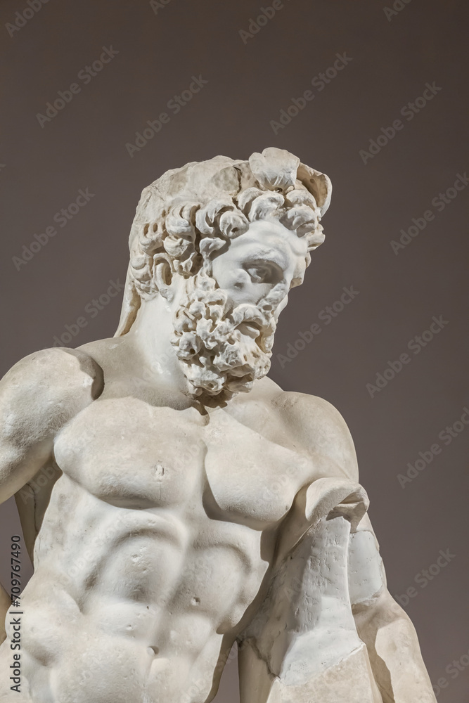 Heracles (Hercules) sculpture. Roman copy of Lysippos Greek statue. II ...