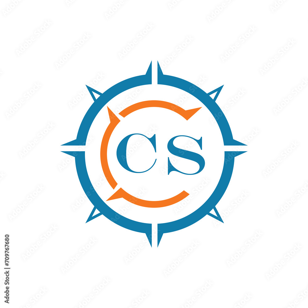 CS letter design. CS letter technology logo design on a white ...